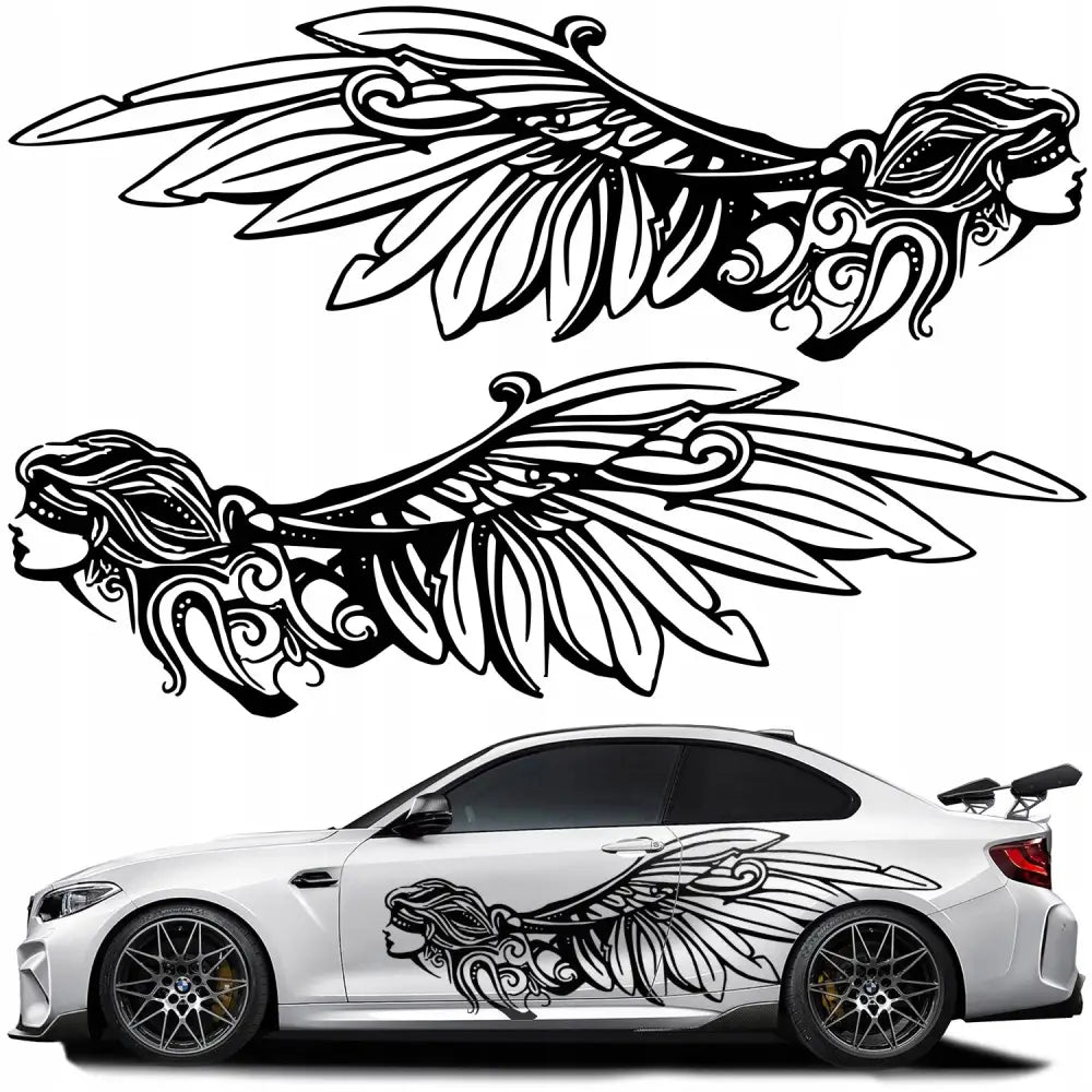 2X Klistremerker til Bilsiden Angel Wings 65X200 - Nomax.no