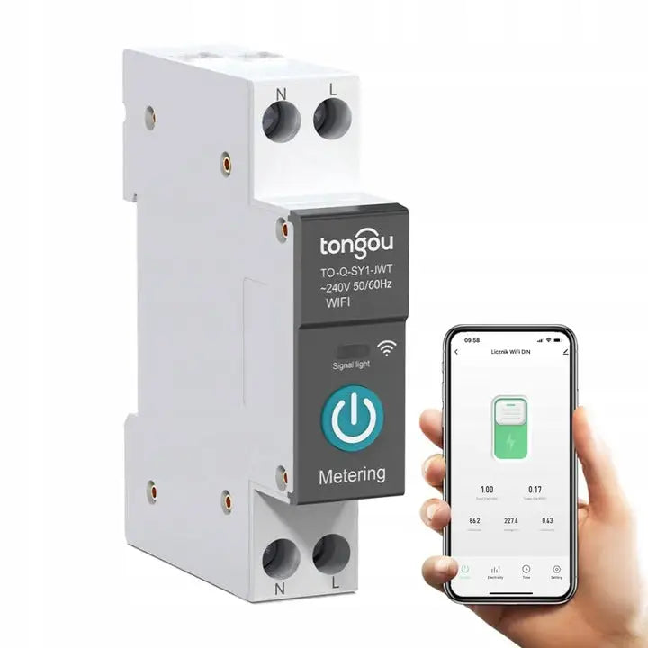 Wifi Rele 63A med Strømmåling Tuya Smart - Nomax.no